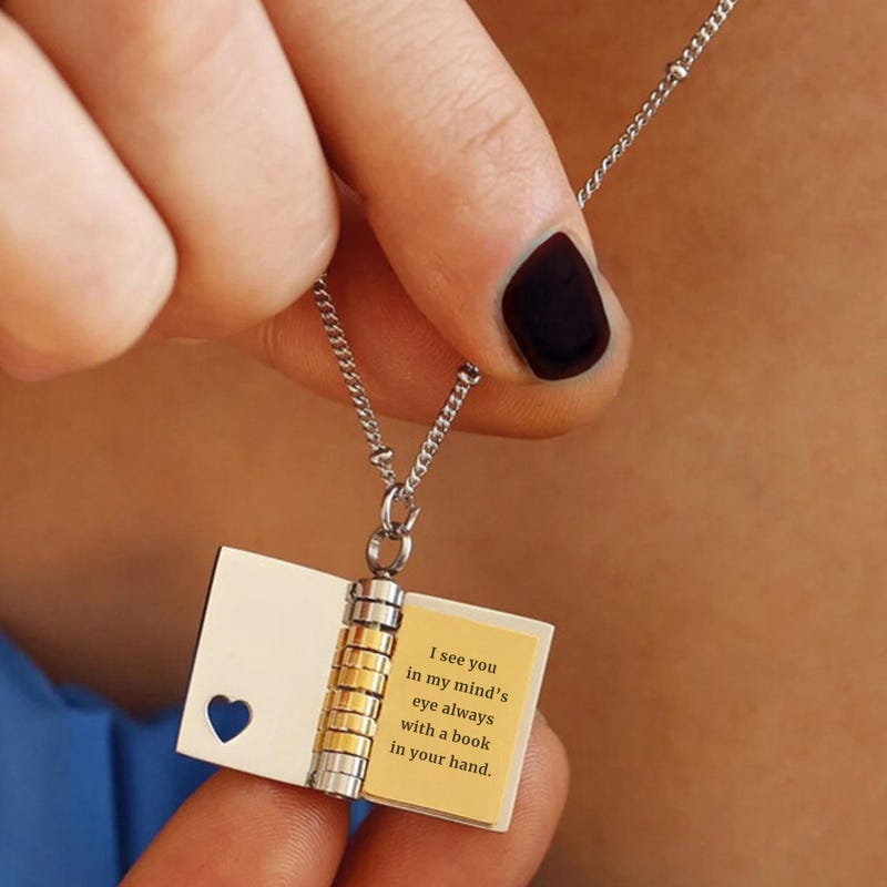 Book Page Necklace - Etsy