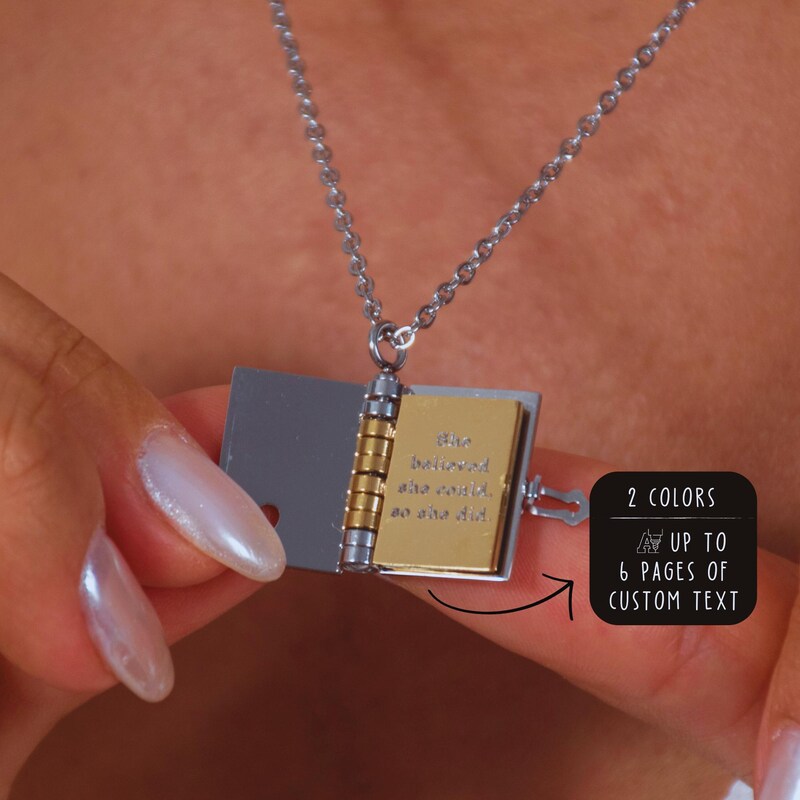 Book Page Necklace - Etsy