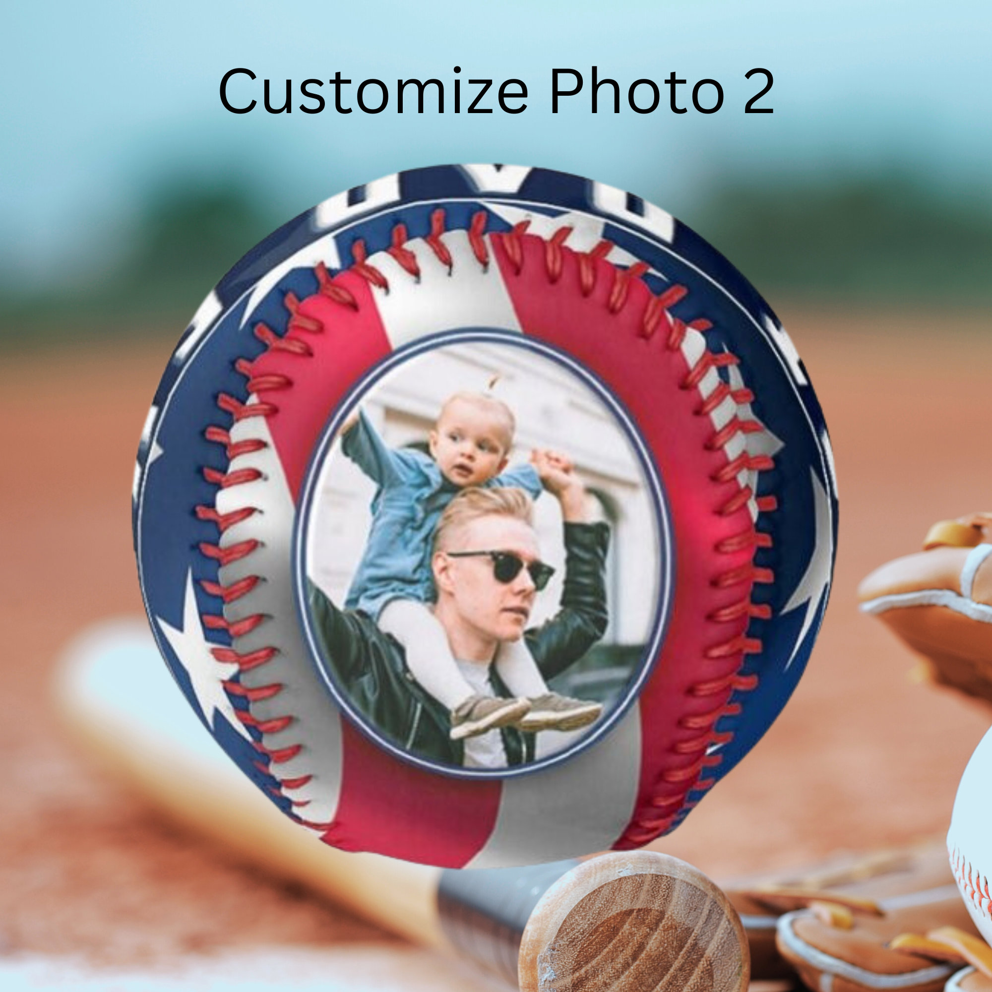 Personalized Photo Baseball Gift, Dad Baseball Lovers