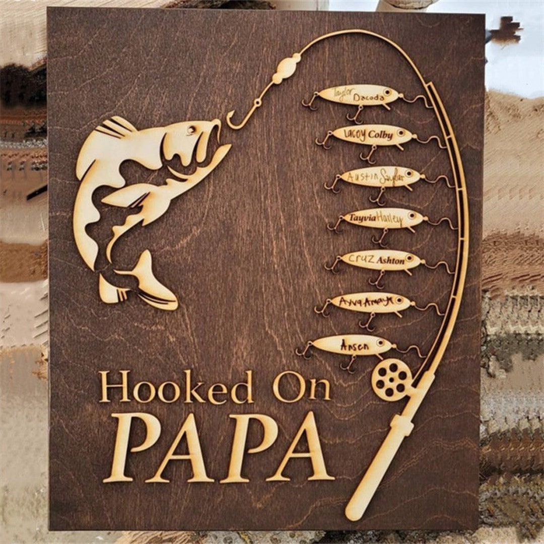Dcustom Fishing Sign for Papa Present Dad Fishing Trip Gift ...