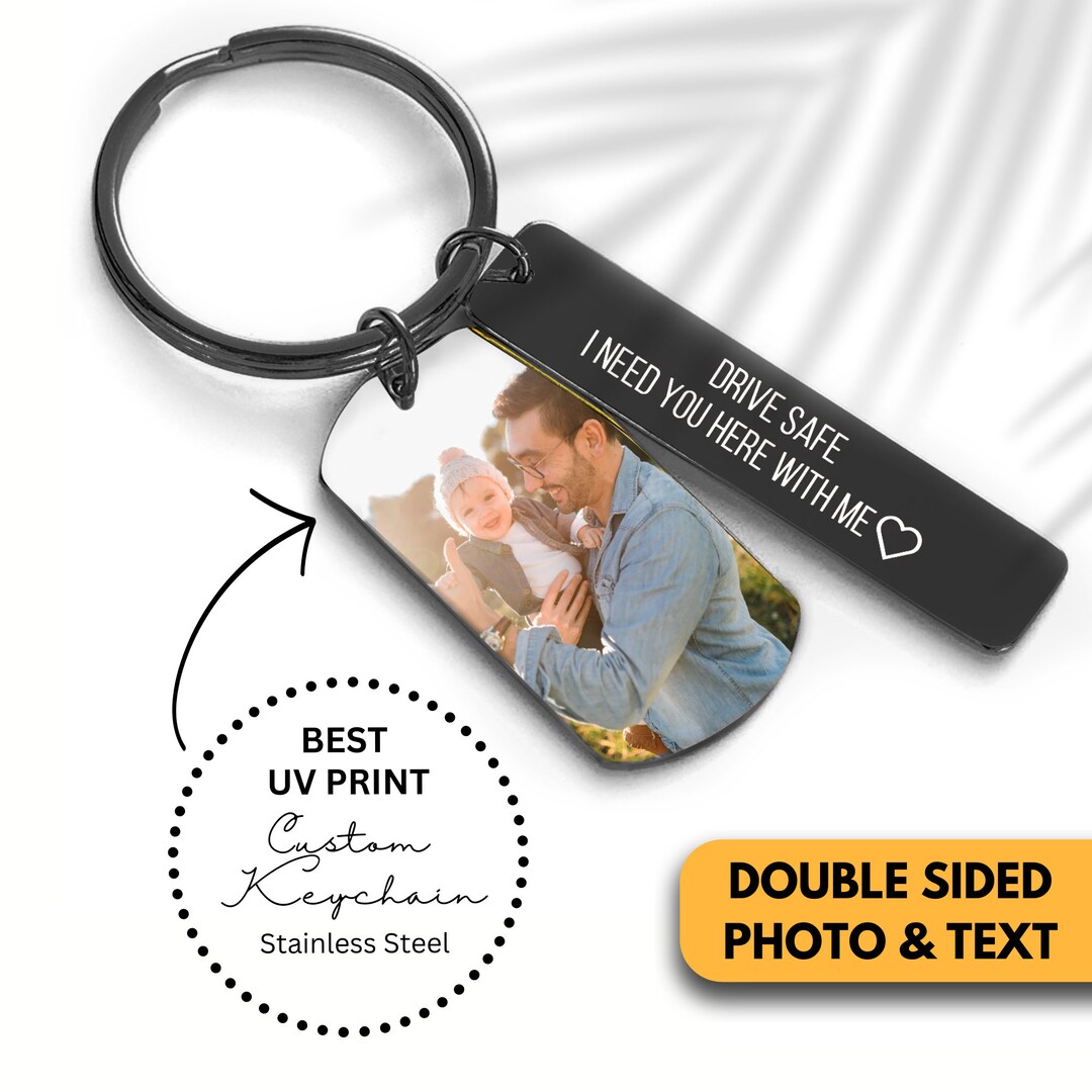 Personalized UV Print Photo Key Chain, Metal Doubled Sided Picture Key ...