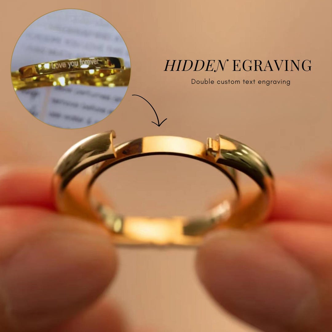 Secret Message Openable Ring for Woman Engraved Minimalistic Jewelry ...