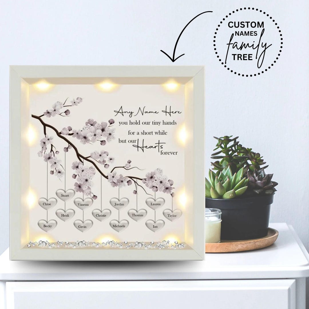 Personalized Family Tree Branch Frame Custom Family Names Mother's Day ...