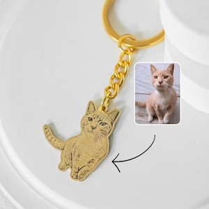 Family Photo Keychain, Custom Pet Photo Keychain, Personalized Engraved ...