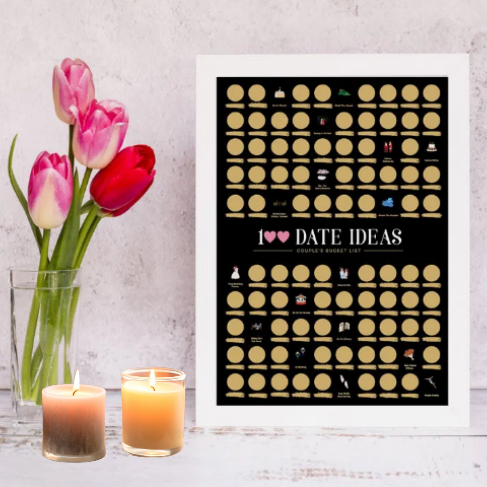 100 Date Ideas Poster, Making Memories Poster of Dates by A Year of ...