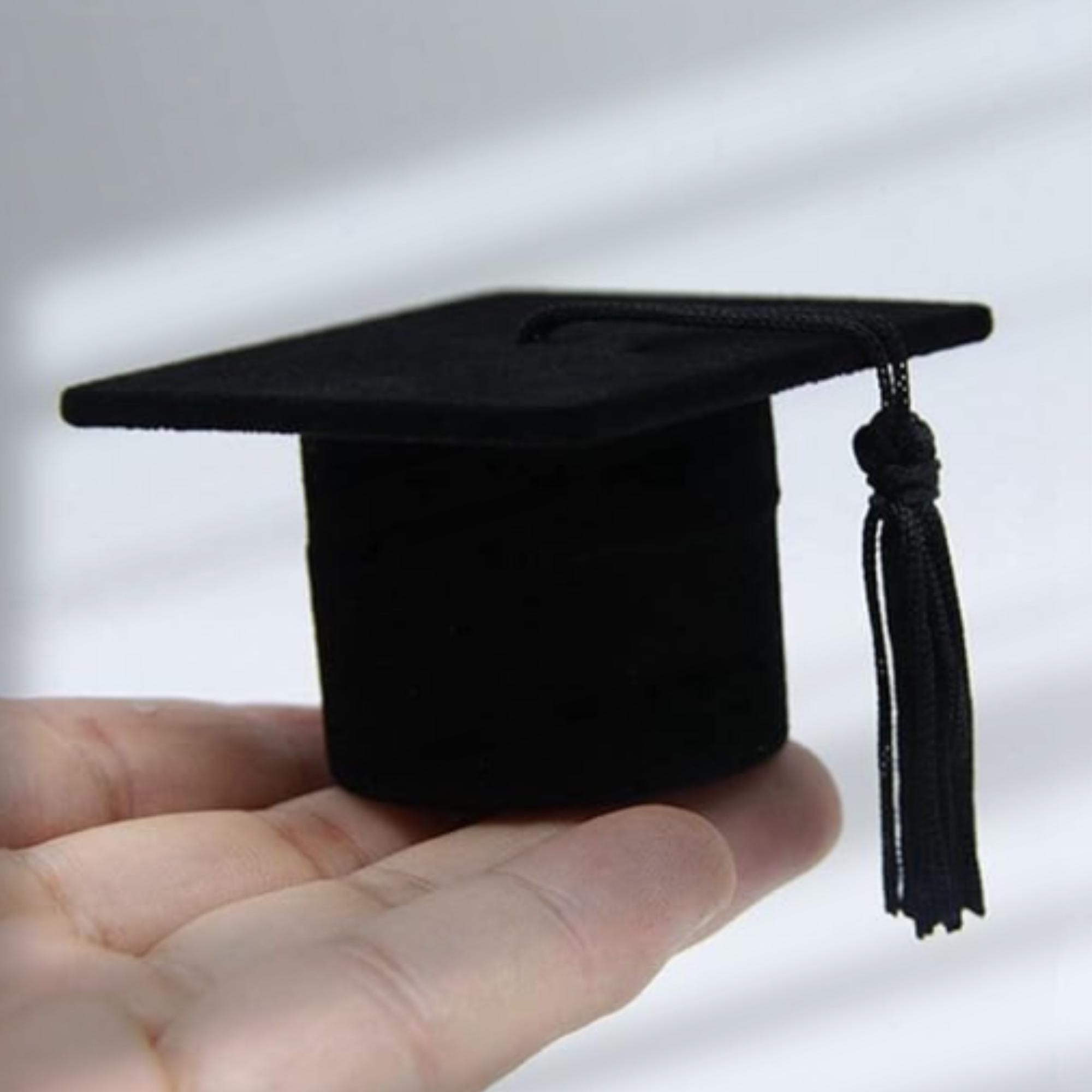 Graduation Cap Ring Box Mortarboard Jewelry Storage Case Display Gift ...