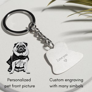 Family Photo Keychain, Custom Pet Photo Keychain, Personalized Engraved ...