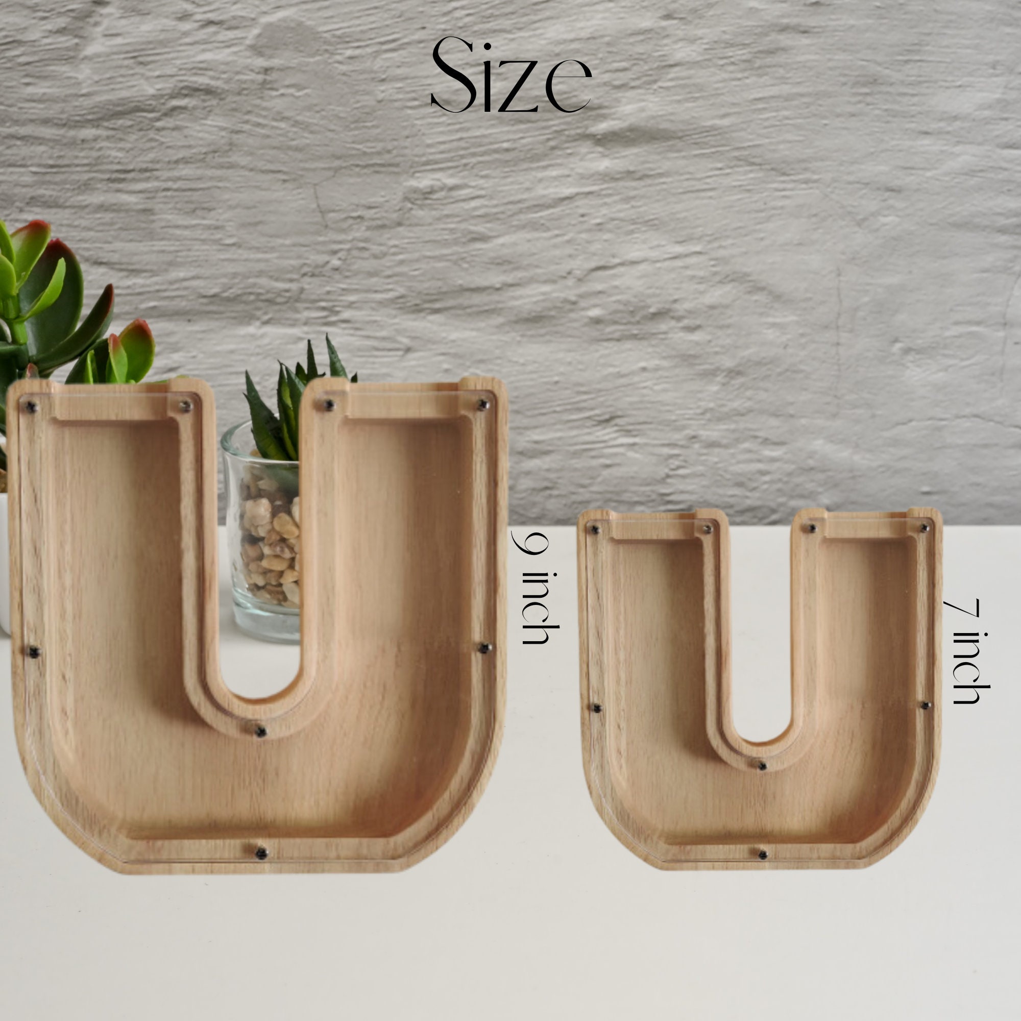 Personalized Wooden Letter Piggy Bank Alphabet Letter - Etsy