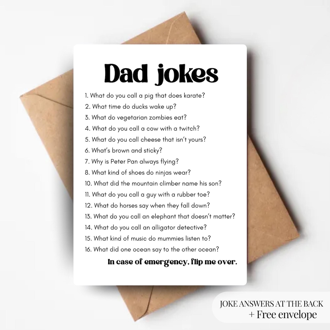 Funny Dad Birthday Card Dad Jokes Father's Day Card New Daddy Folded ...