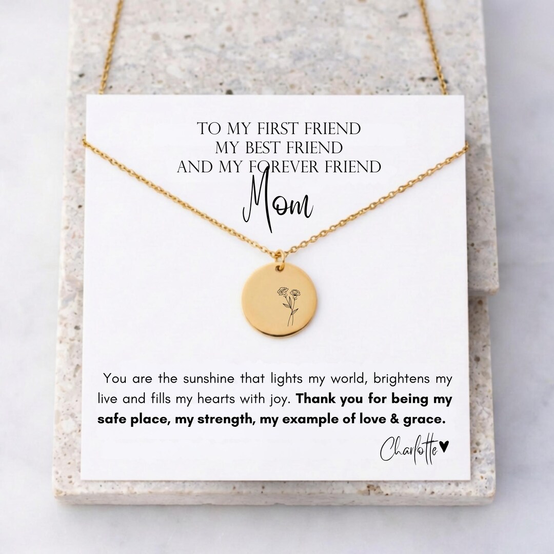 Sentimental Card for Mom With Necklace&birthstone Charm Appreciation ...