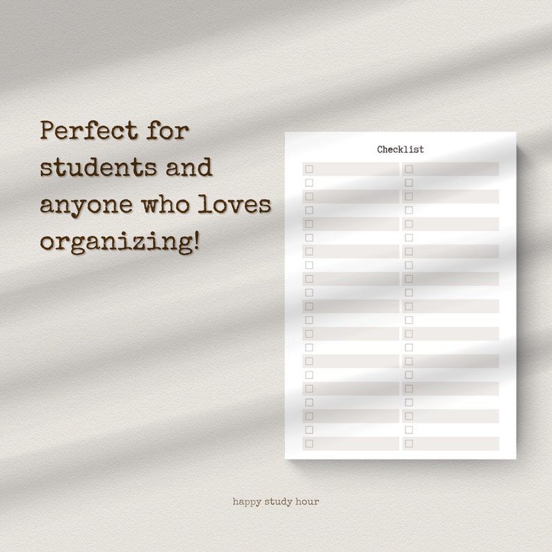 Simple Checklist Layout Printable Vertical Checklist Insert Goodnotes ...