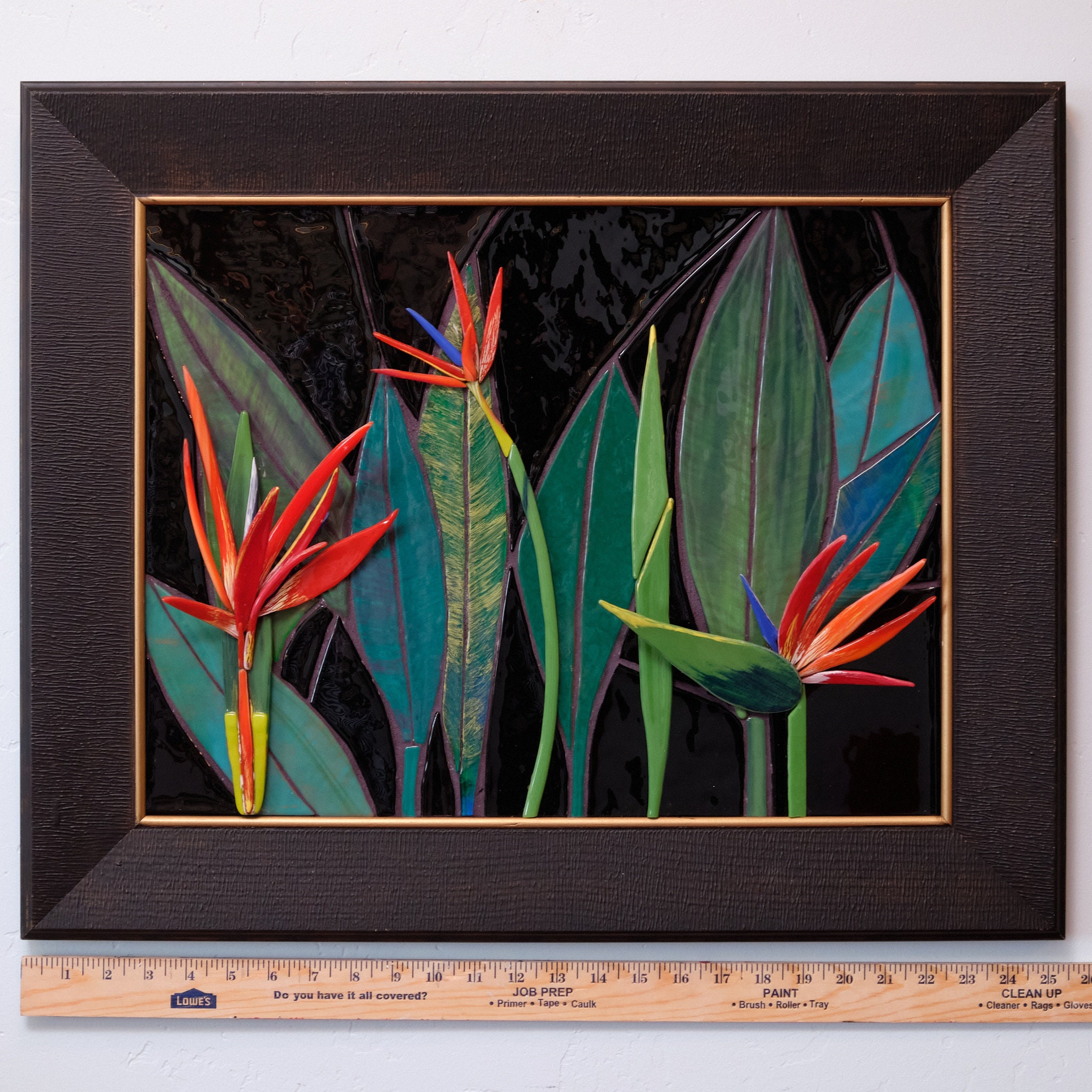 Birds of Paradise Wall Art Print 3-D Birds of Paradise Art Glass Mosaic ...