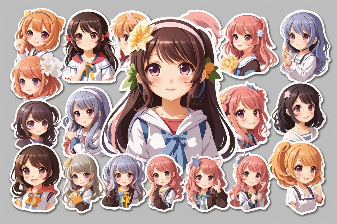 1000cute Anime Girl Icon Digital Stickers Goodnotes - Etsy