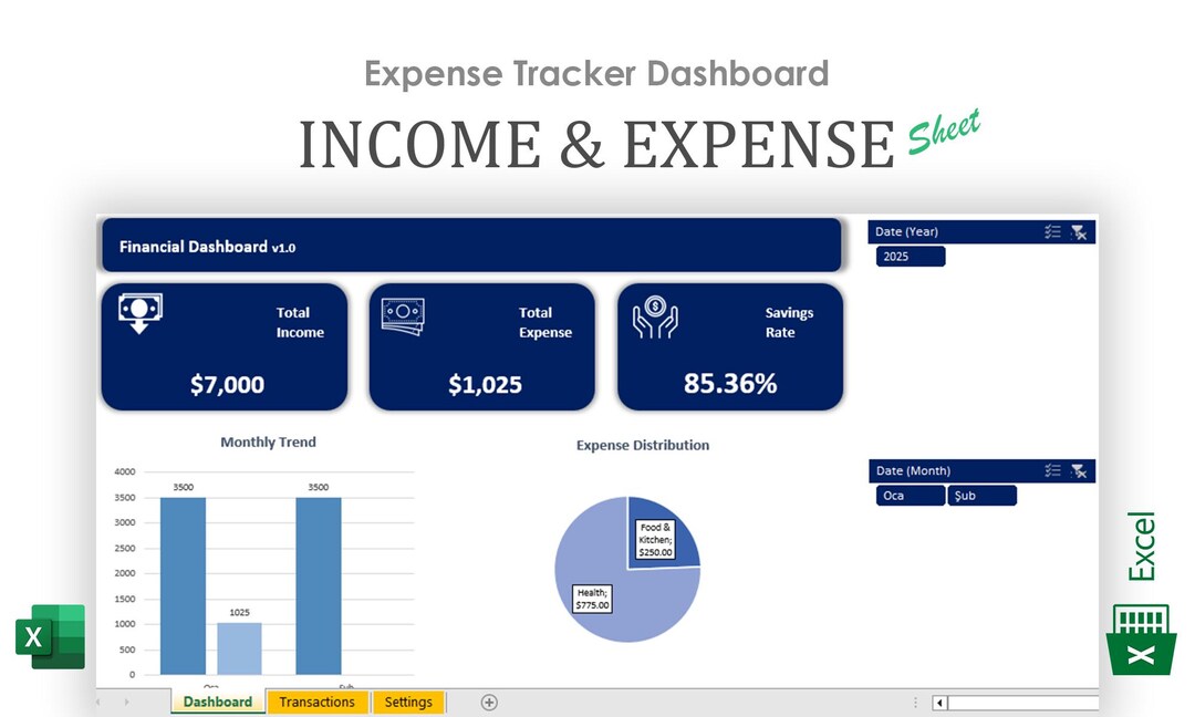 Excel Budget With Monthly Calendars, Financial Planning Spreadsheet ...