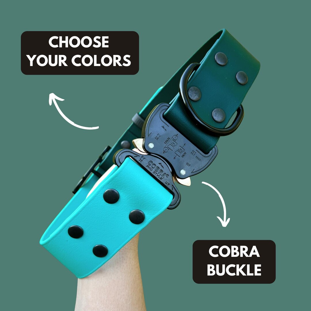 Deep Bay Tactical Biothane Collar for Dogs With Cobra PRO Safe Buckle ...