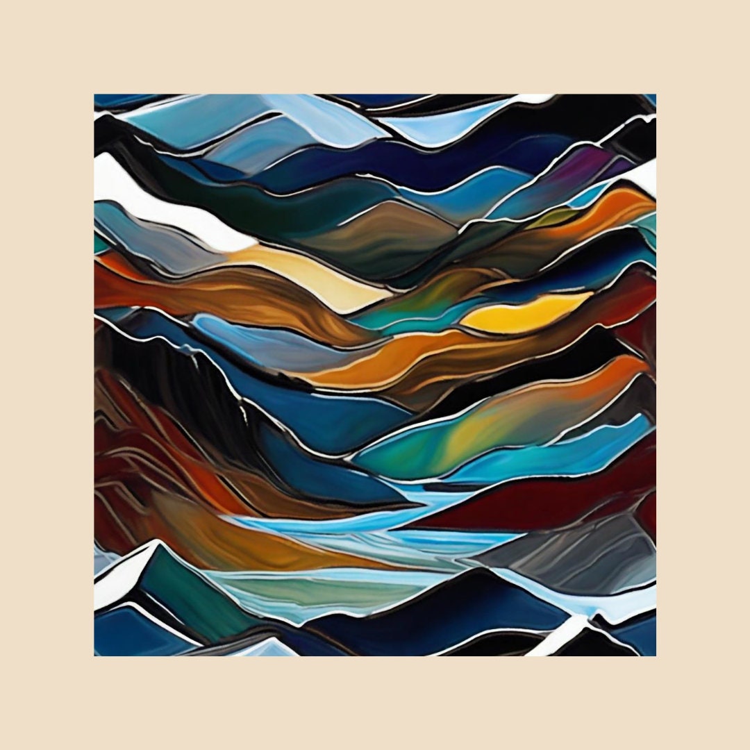 Poster Abstract Mountain Print Living Room Decor Family Room Decorating ...