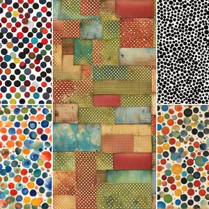 17 Printable Scrapbook Sheets Polka Dot Art Journal Page Crafting Paper ...