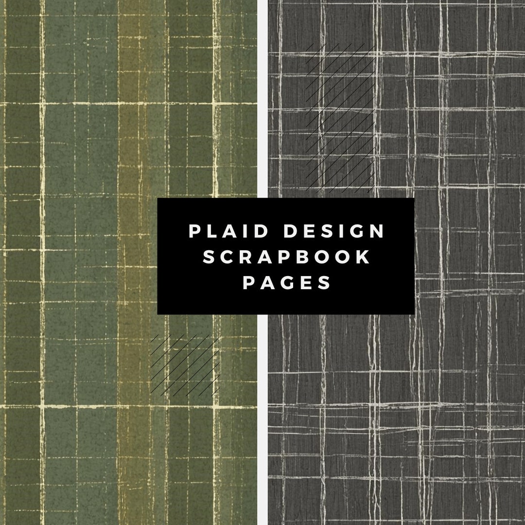 13 Printable Scrapbook Paper Plaid Design Decorative Journal Pages Card ...