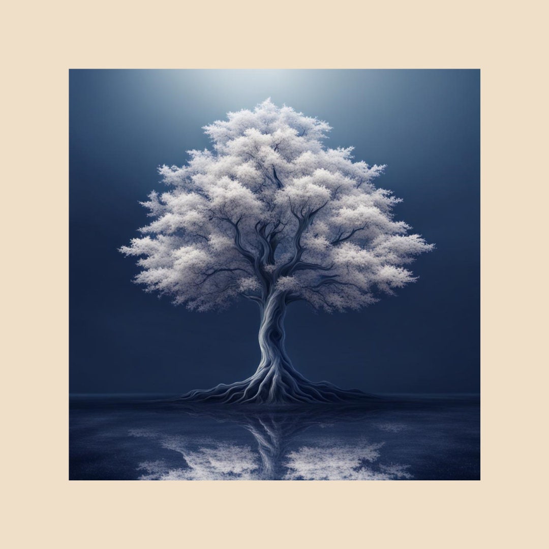 Framed Poster White Tree Modern Picture Living Room Wall Art Home ...