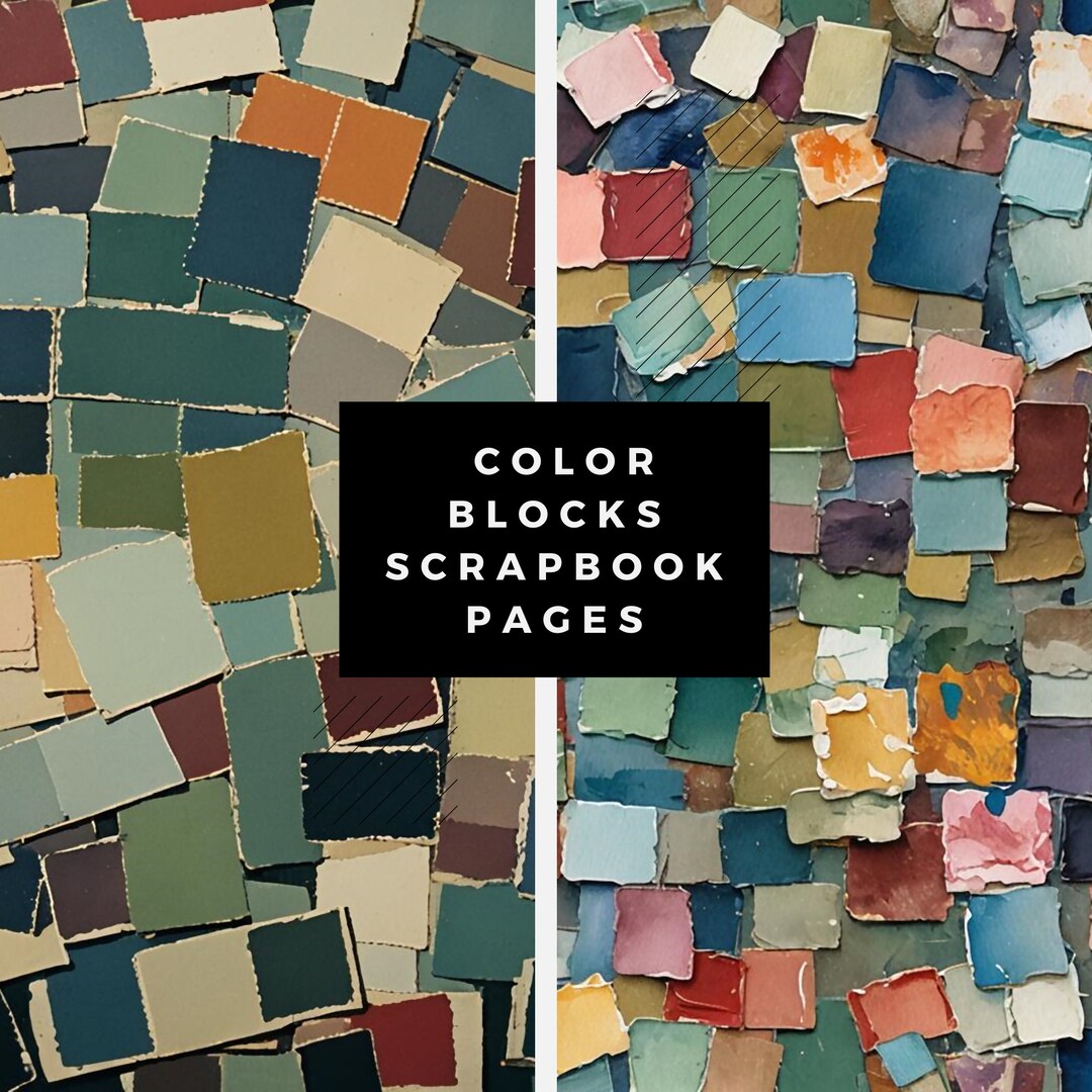 14 Instant Printable Scrapbook Paper Color Block Design Diy Paper ...