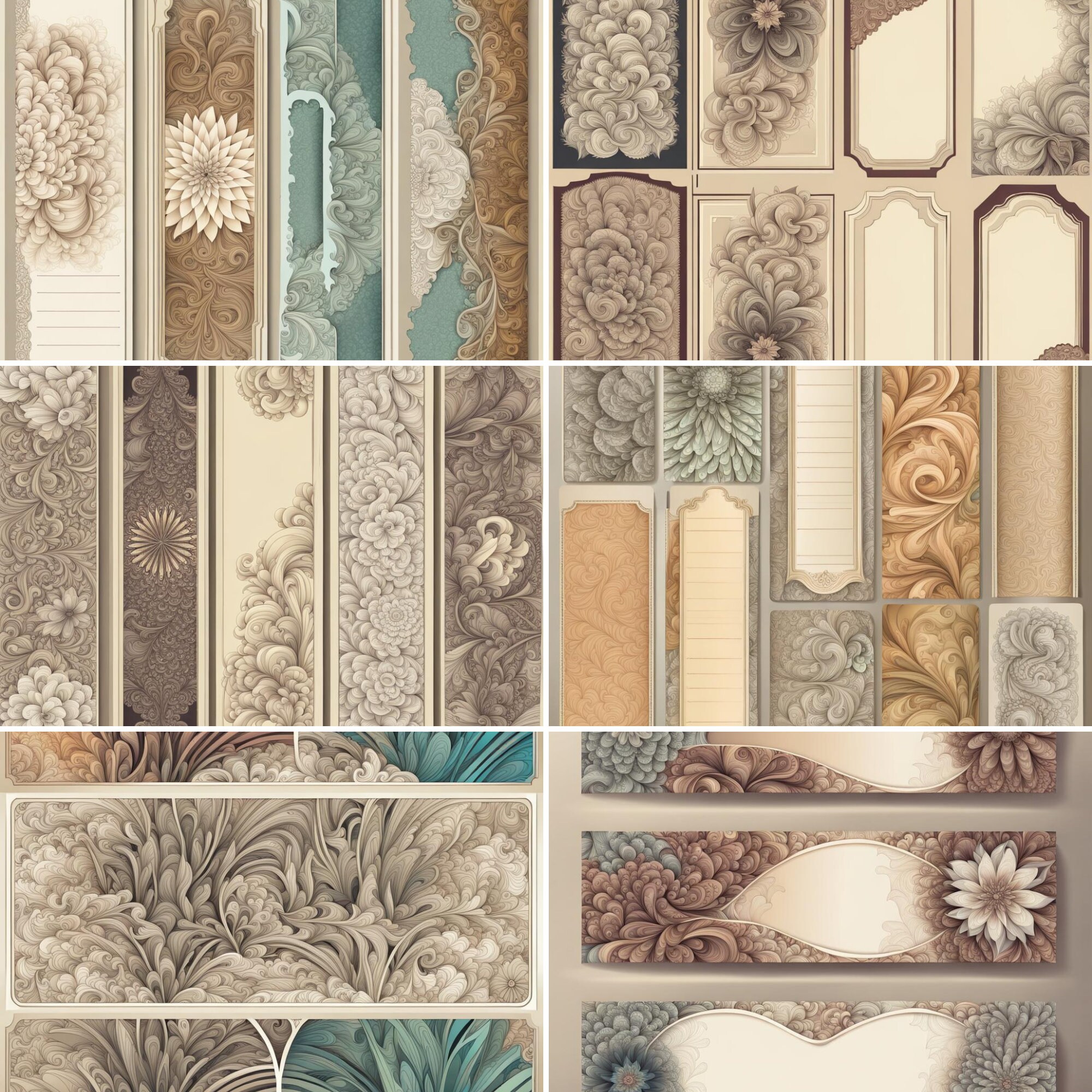 17 Printable Scrapbook Sheets Bookmarks Paper Craft Junk Journal Pages ...