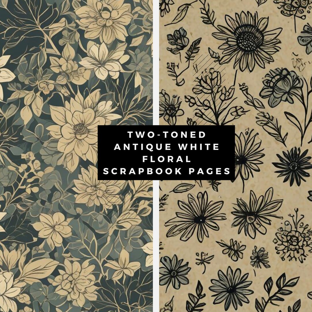 Vintage Floral Scrapbook Paper: Antique White Clip Art for Junk ...