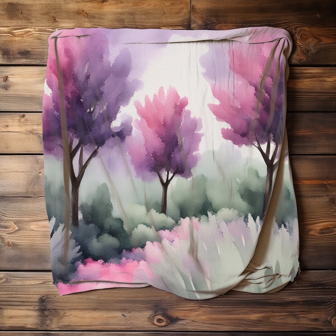 Throw Blanket Pink Lavender Trees Blanket for Bedroom Feminine - Etsy