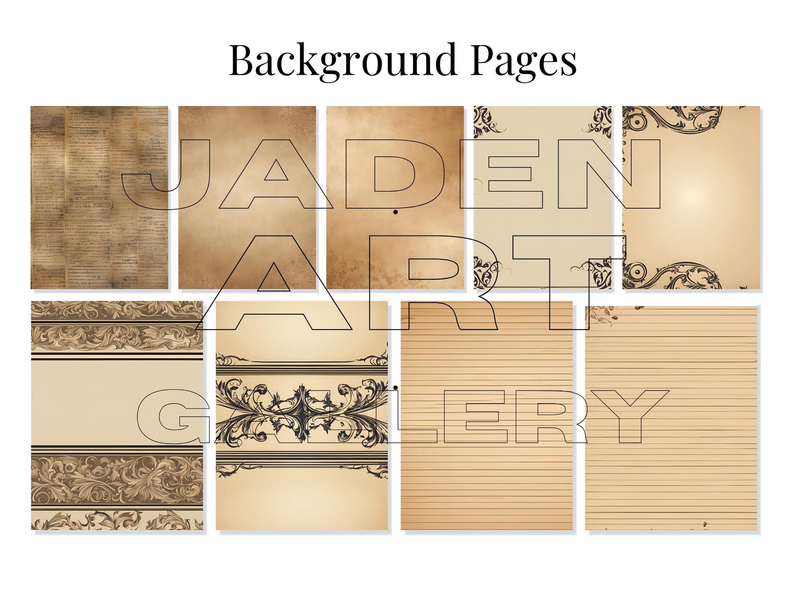 Vintage Neutral Texture Scrapbook Paper: Printable Digital Backgrounds ...