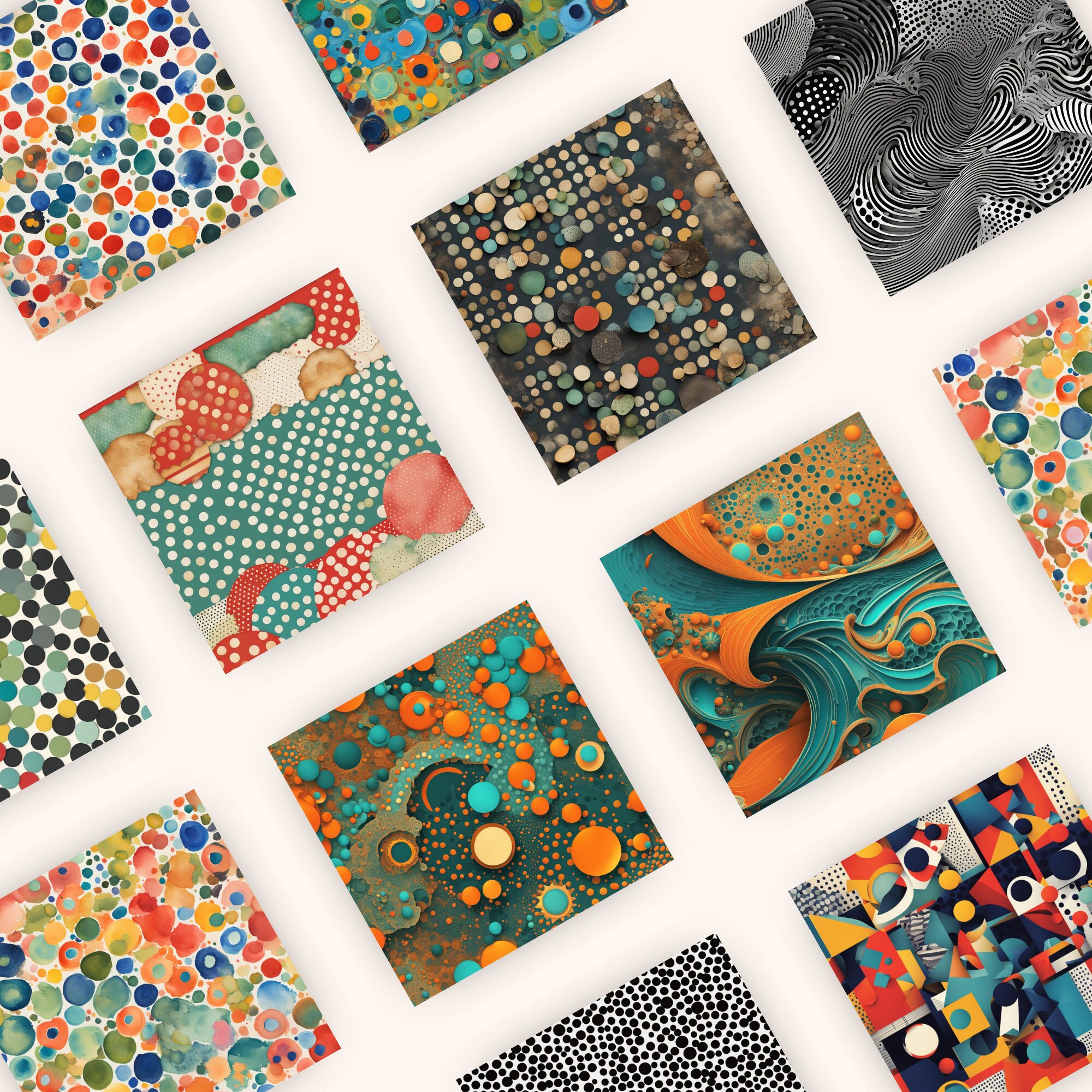 17 Printable Scrapbook Sheets Polka Dot Art Journal Page Crafting Paper ...