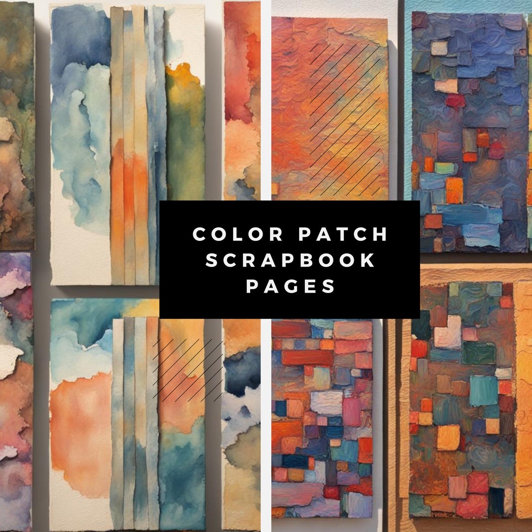 13 Printable Scrapbook Abstract Color Patch Journal Paper Crafting ...