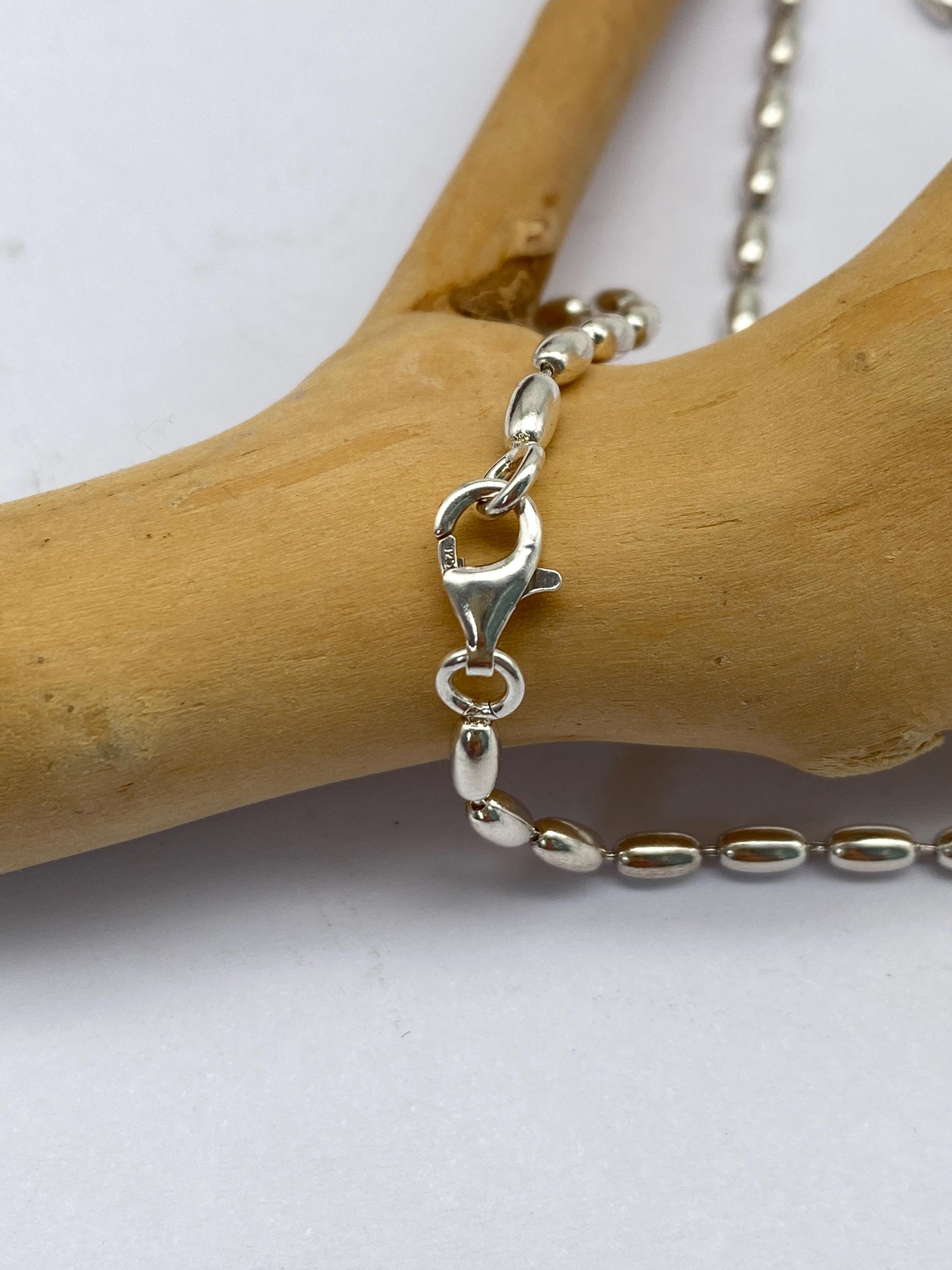 925 Silver Bead Necklace Bead Chain - Etsy