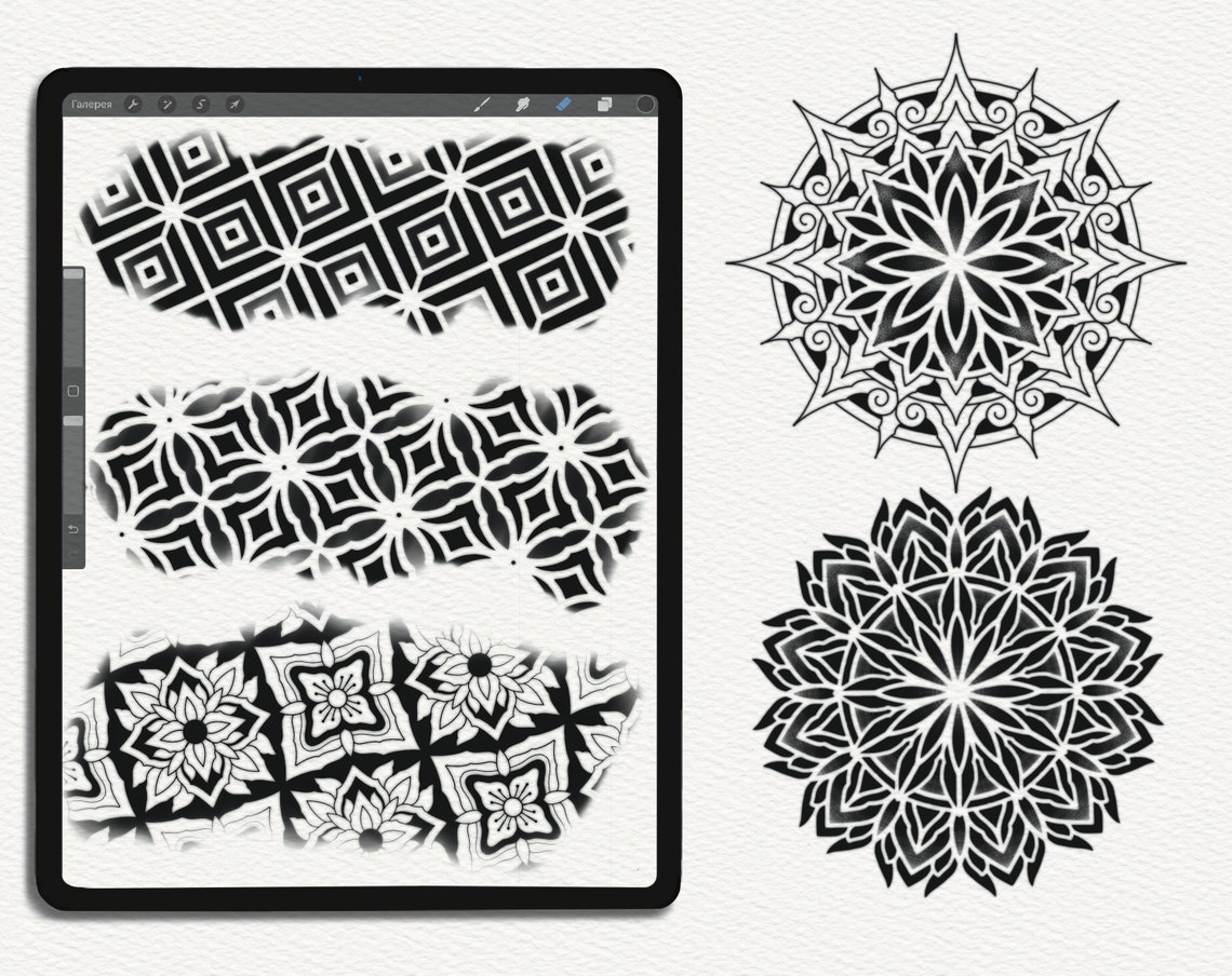 Demo Set of 30 Geometric Brushes for Creativity. - Etsy
