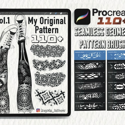 30 Geometric Procreate Brushes 30 Seamless Patterns Pattern - Etsy
