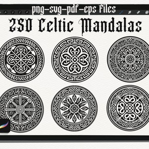 Celtic Viking Mandalas Procreate Stamps Bundle: 250 Designs + PNG, SVG ...