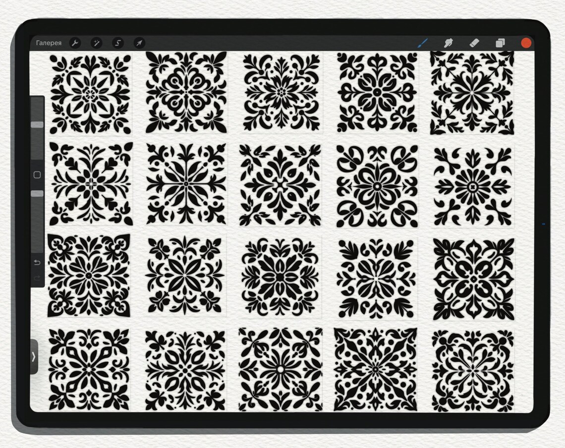 Vol.4 - Patterns Procreate Brushes: 340 Designs + PNG, SVG, Eps, and ...