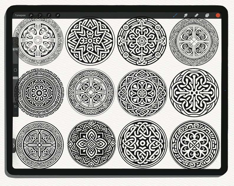 Celtic Viking Mandalas Procreate Stamps Bundle: 250 Designs + PNG, SVG ...