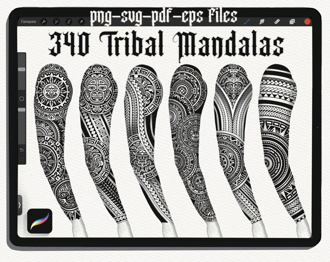 Ethnic Mandala Procreate Bundle: 340 Brushes and Stamps With Tribal ...