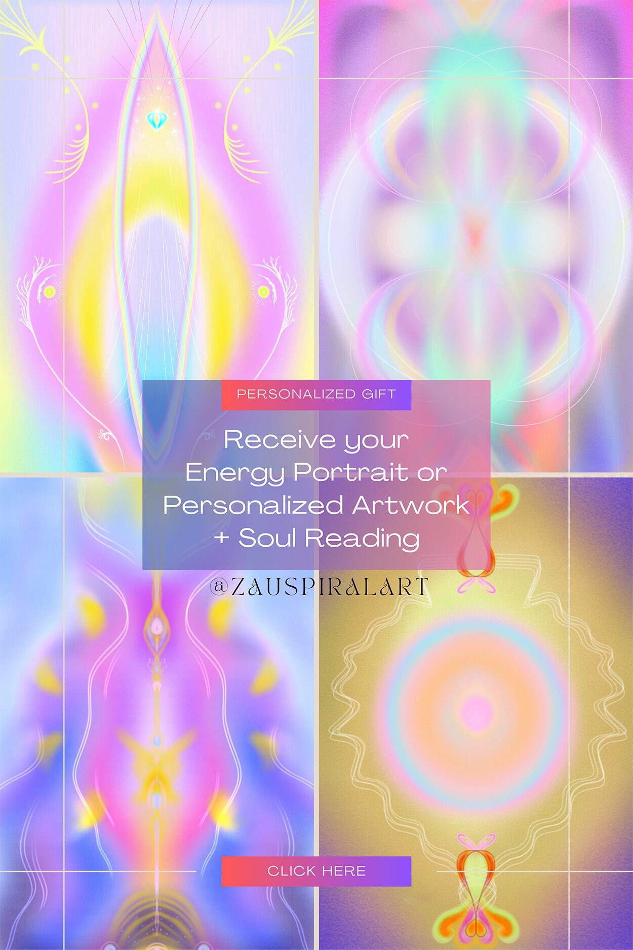 Visual Spirit Guide Reading Aura Art Personal Energy Portrait Psychic ...