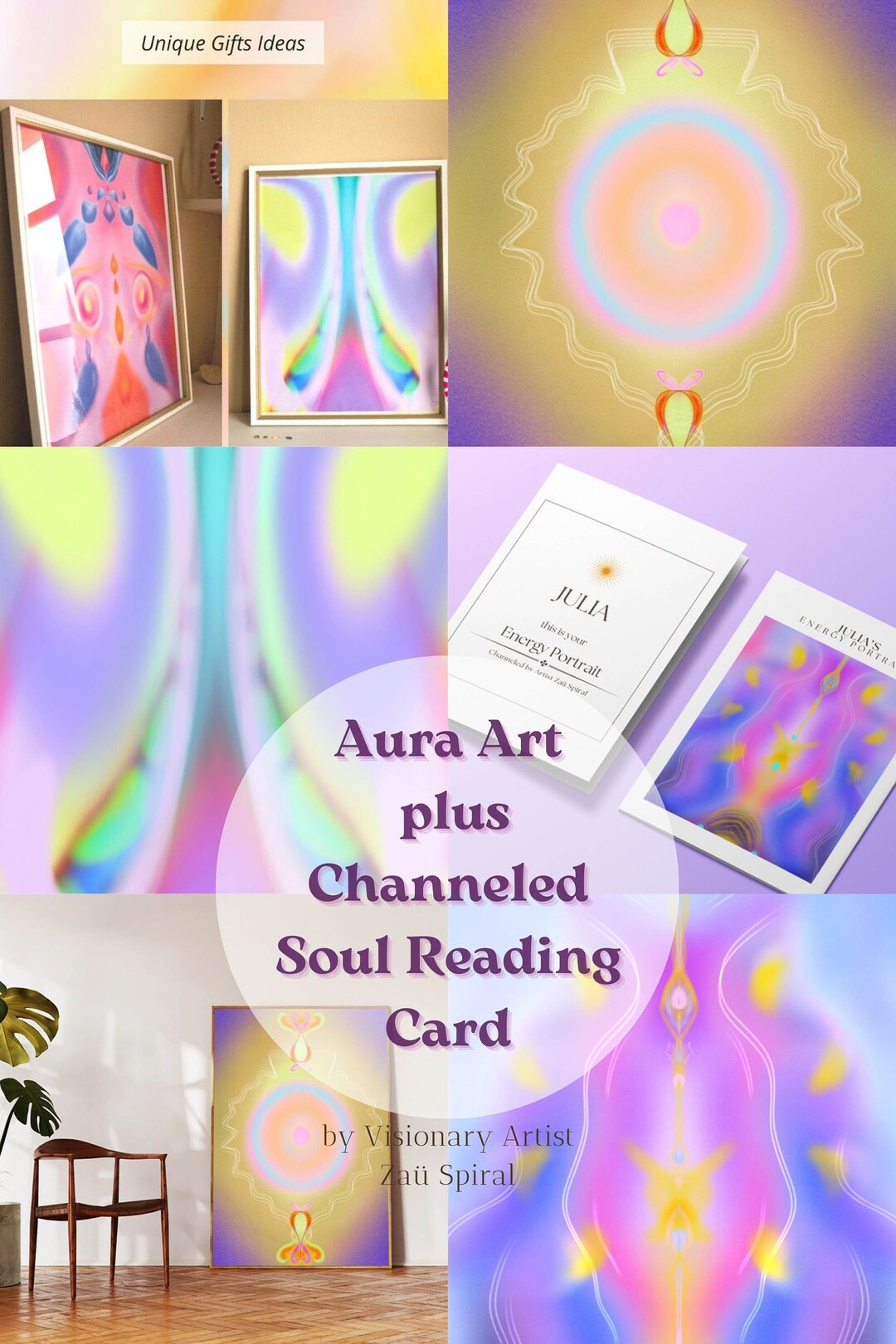 Visual Spirit Guide Reading Aura Art Personal Energy Portrait Psychic ...
