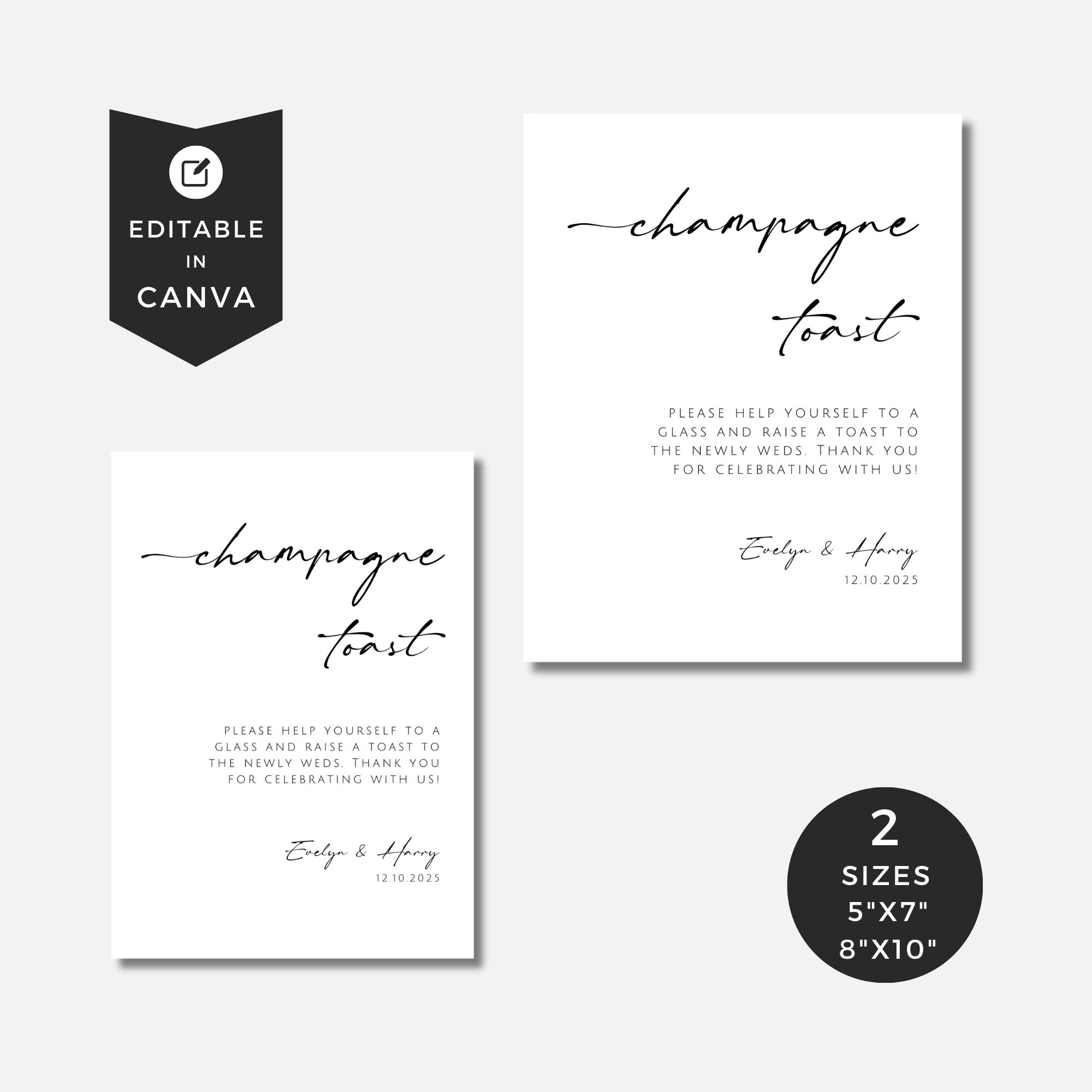 Champagne Toast Sign for Wedding, Champagne Tower Sign, Champagne Tower ...