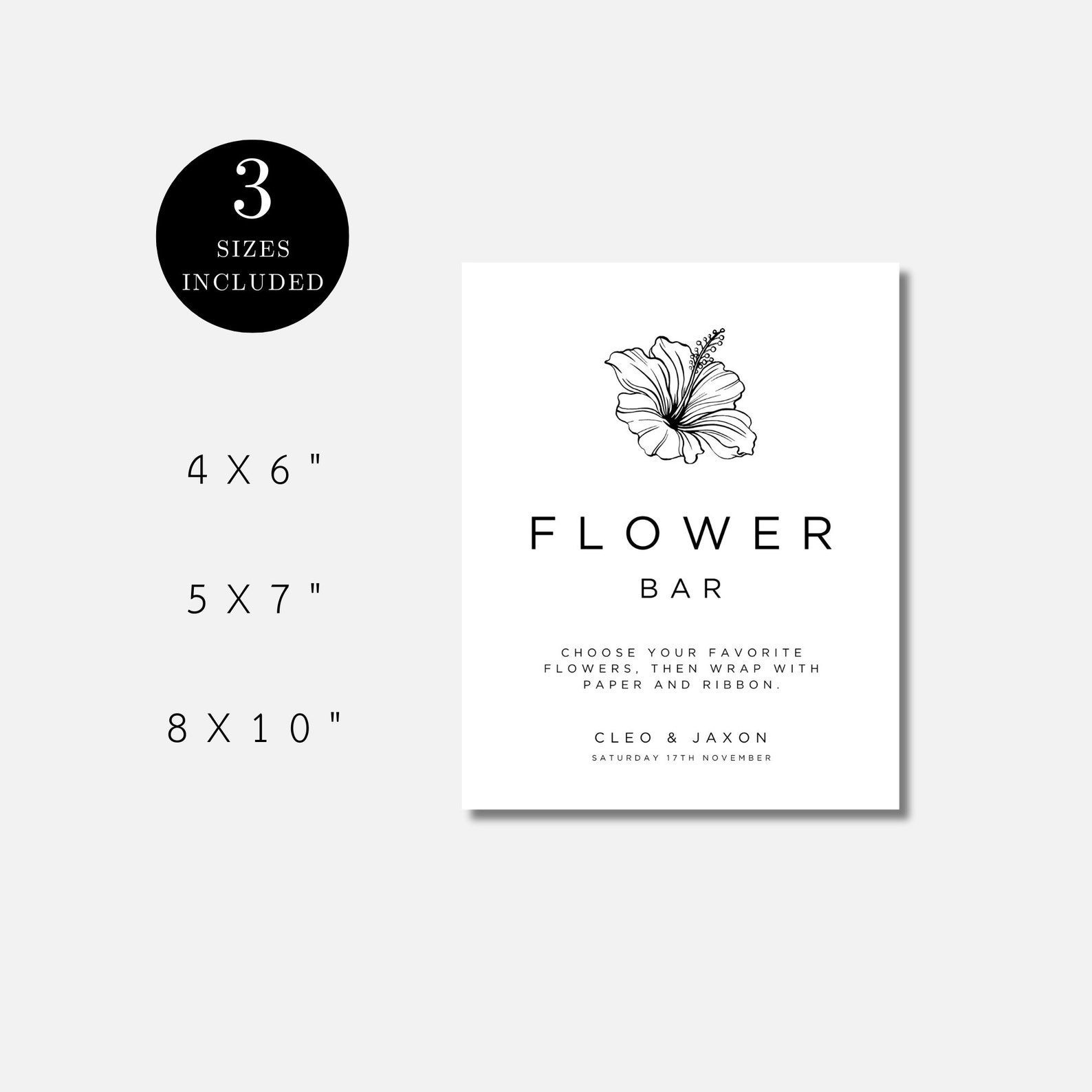 Diy Flower Bar Signs, Bloom Bar Wedding Sign Template, Table Signage ...