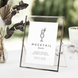 Wedding Mocktail Bar Sign, Non Alcoholic Drink Sign for Wedding, Drinks ...