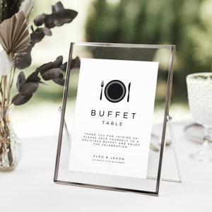 Wedding Buffet Menu Sign, Minimalist Grazing Table Wedding Buffet Food ...