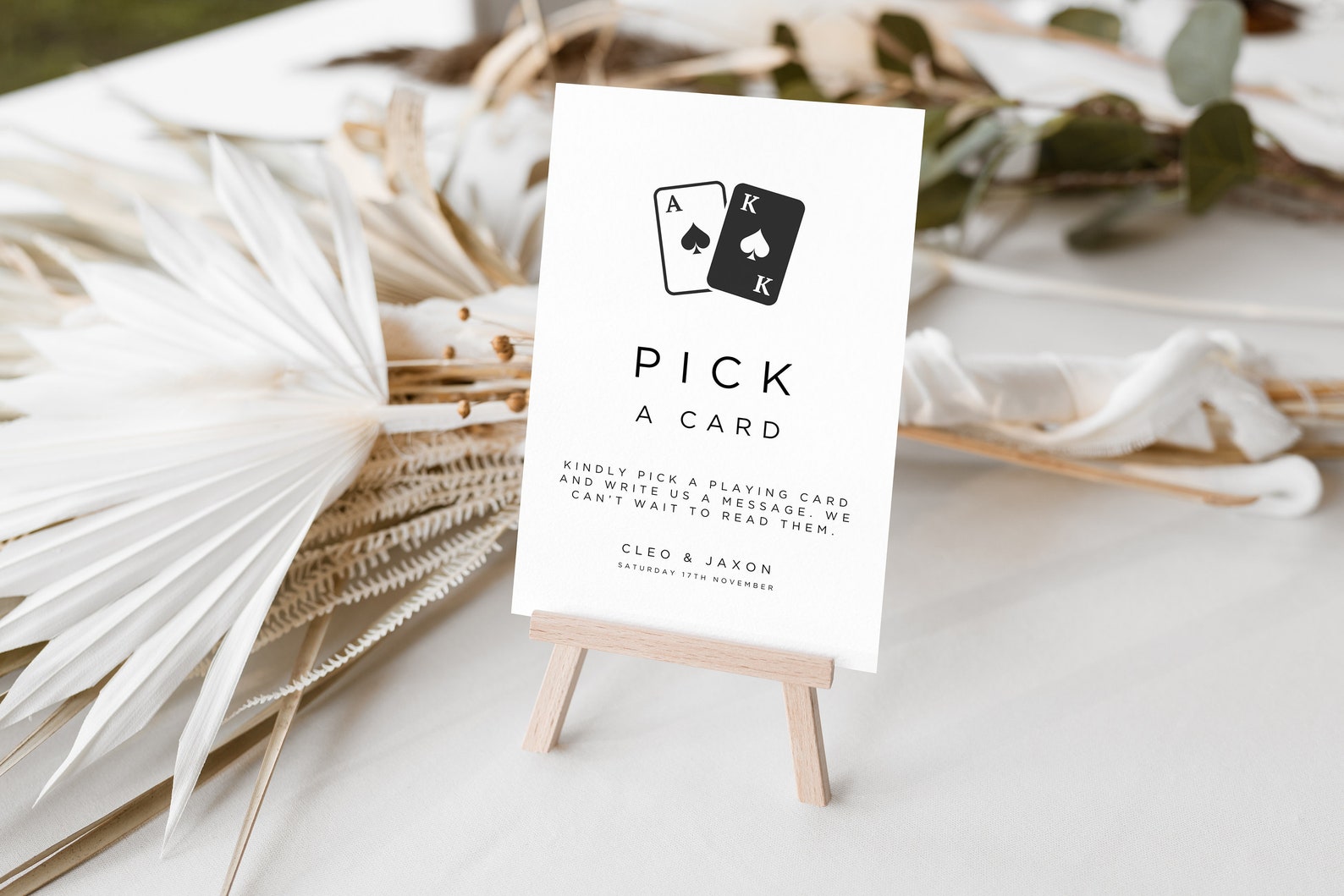 Pick A Card Wedding Guestbook Sign, Pick A Card Guest Book Canva ...