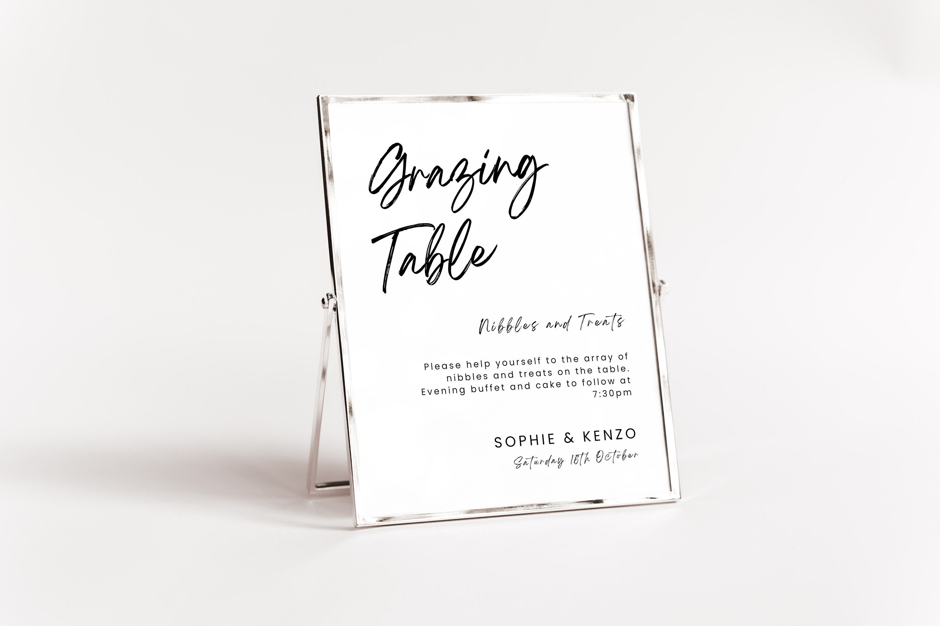 Grazing Table Wedding Buffet Food Sign Canva Template Editable Instant ...