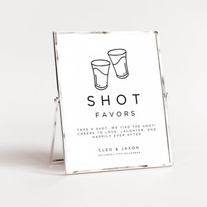 Take A Shot We Tied the Know Wedding Favor Sign, Shot Wedding Sign ...