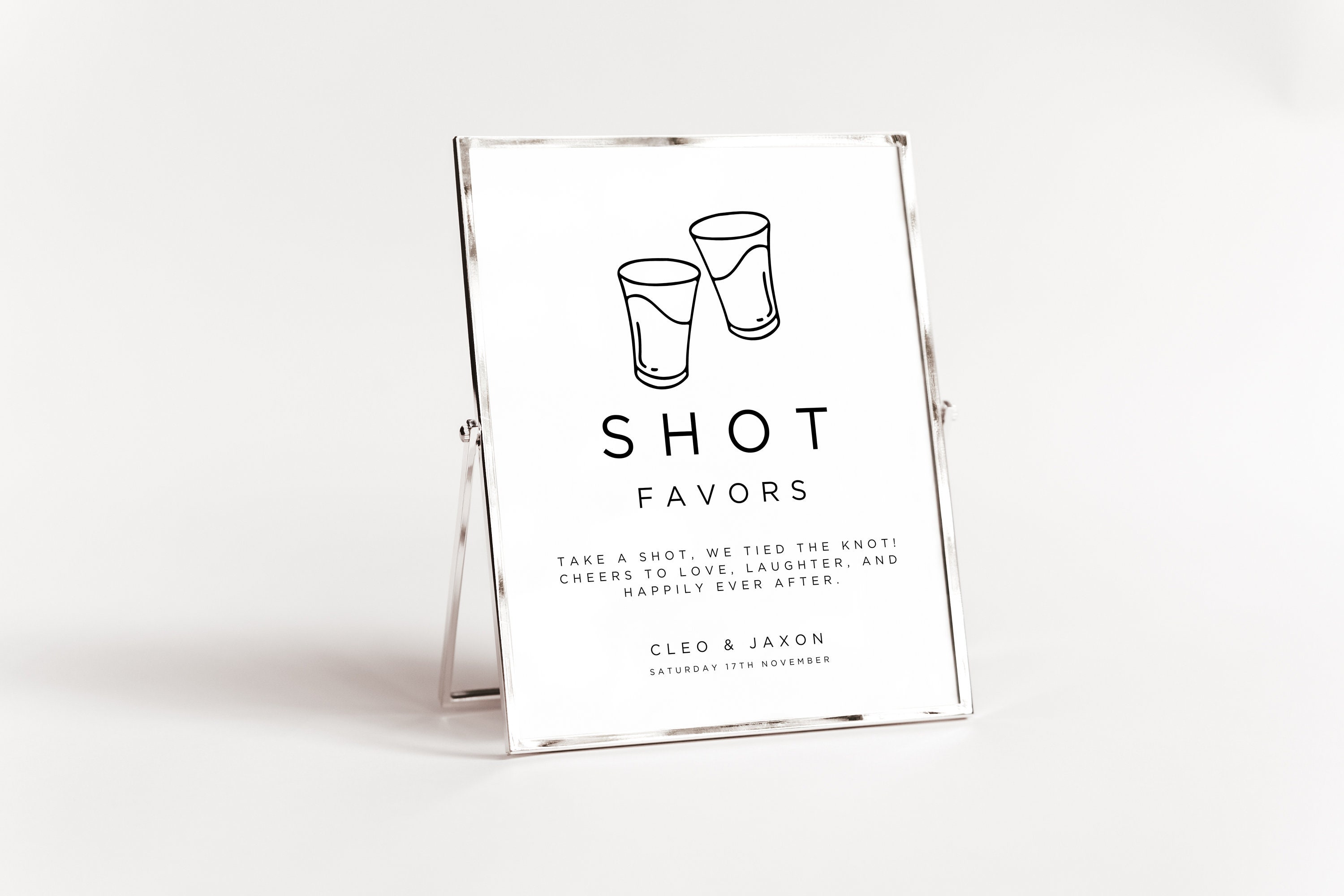 Take A Shot We Tied the Know Wedding Favor Sign, Shot Wedding Sign ...