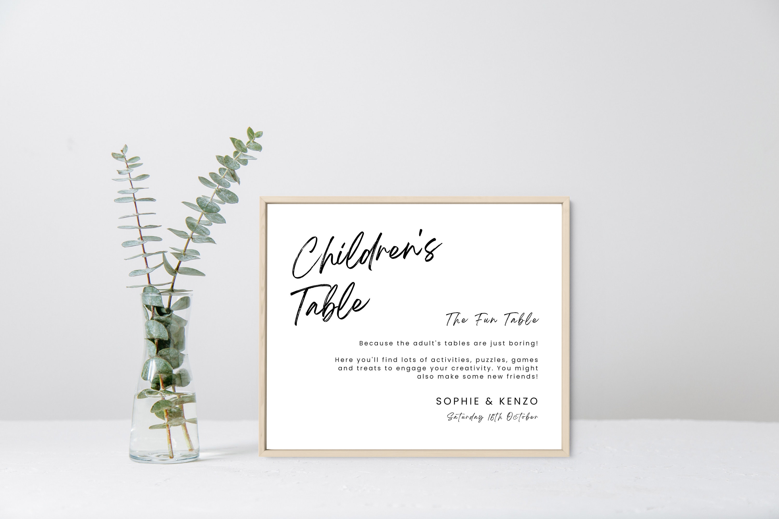 Kids Table Wedding Sign Activity Box Canva Template Editable Instant ...