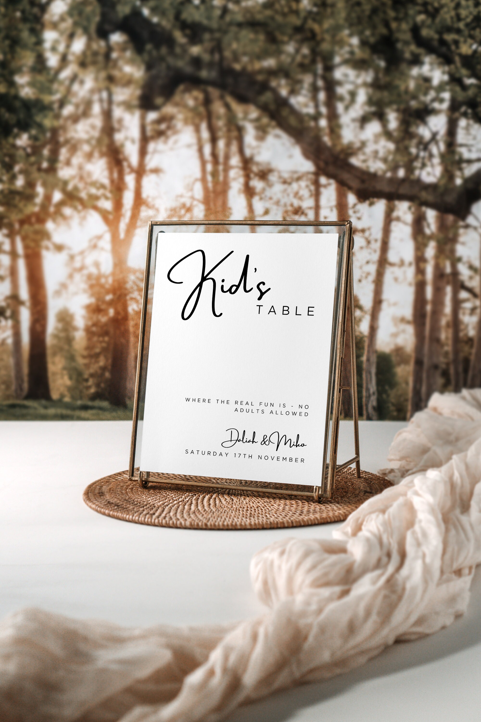 Kids Table Wedding Sign, Children's Table Wedding Sign No Adults ...