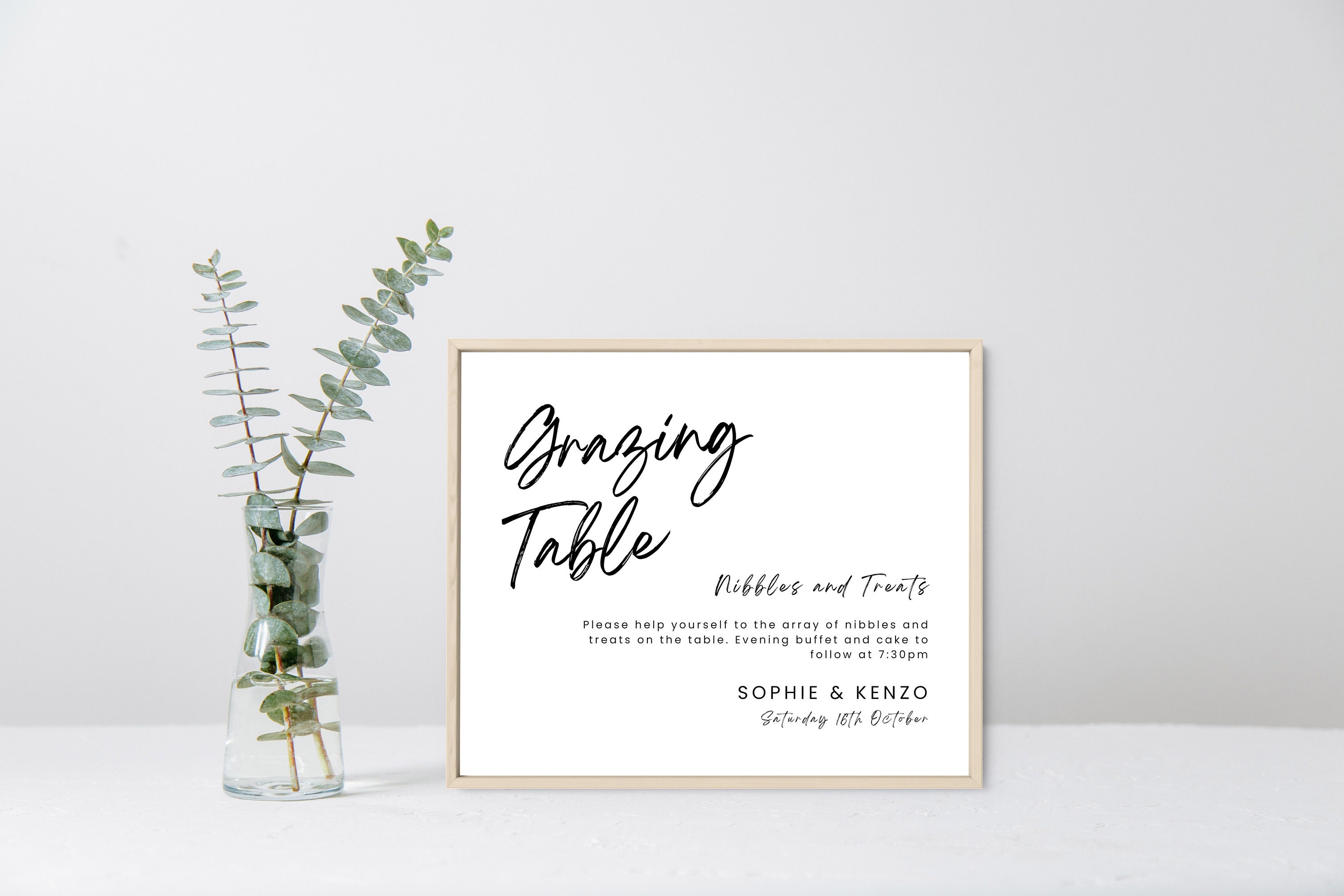 Grazing Table Wedding Buffet Food Sign Canva Template Editable Instant ...